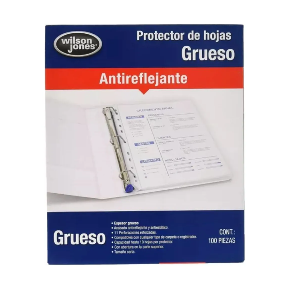 100 Pz Protectores Hojas Carta Wilson Jones Antirreflejante – Marchante MX