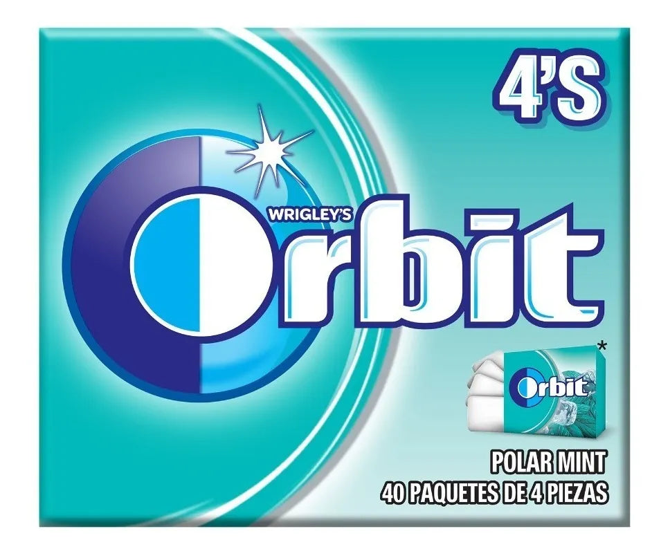 Orbit Polar Mint Chicles de menta Sin Azúcar Caja 40 piezas