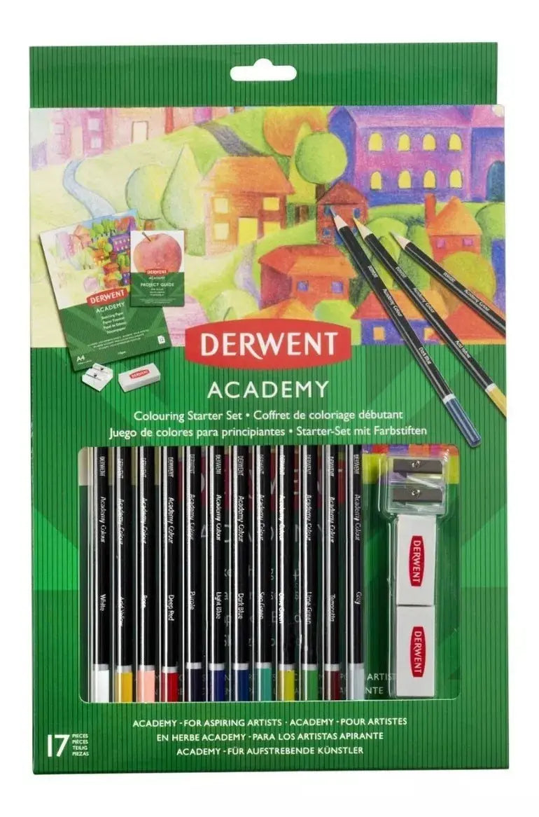 Set Inicio 12 Colores + Block Dibujo + Borradores Derwent - Marchante ...
