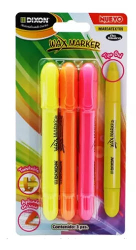 Marcatextos Wax Marker Dixon Marcador Tipo Gel Twistable 3 Piezas ...