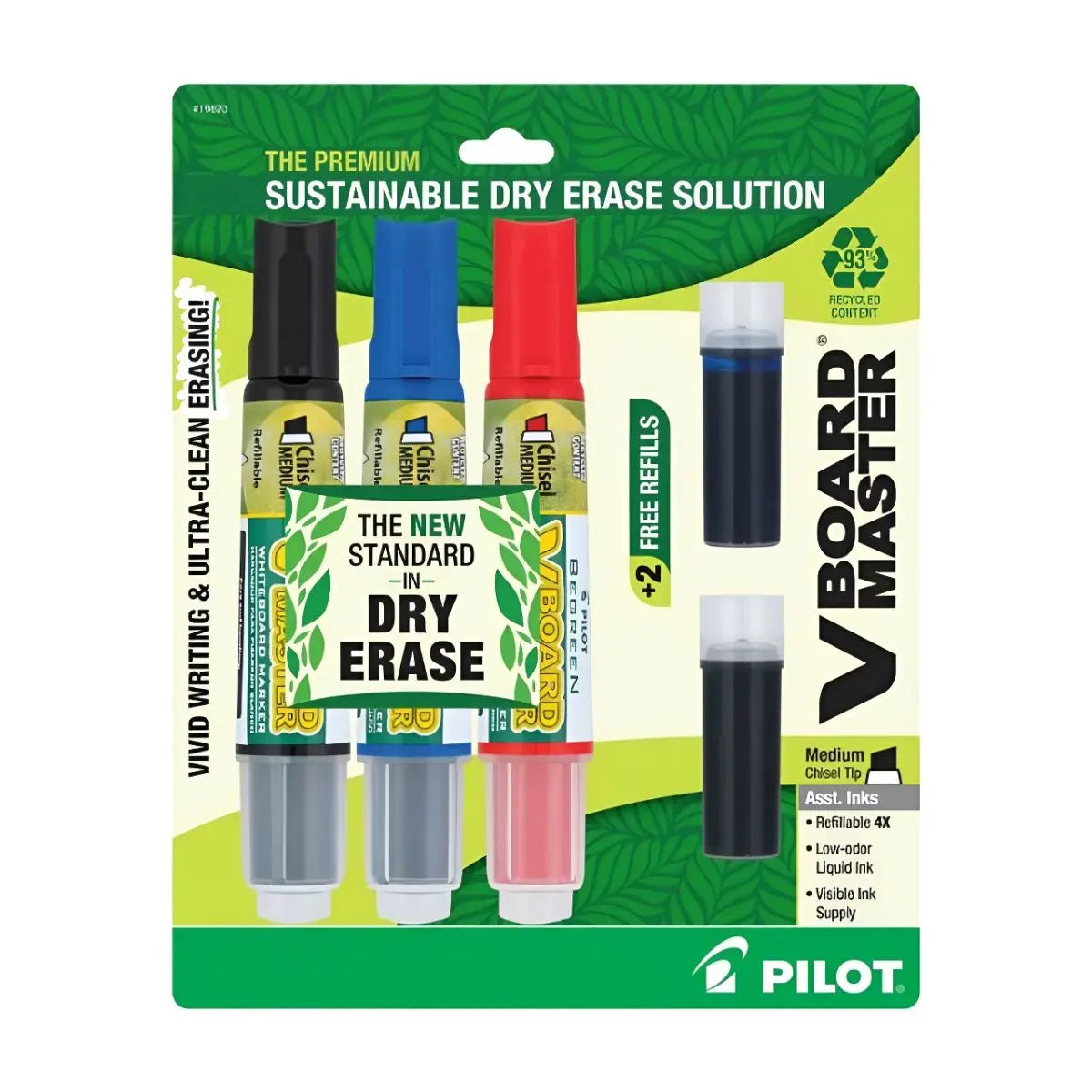 3 Marcadores 2 Refiles Pizarra Recargables Surtido Pilot V