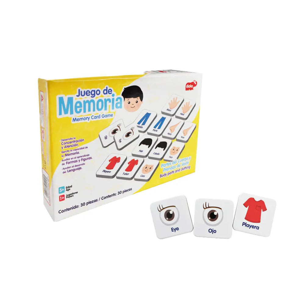 Juego Memoria Partes Cuerpo Esp-ing Madera Didáctico Diako