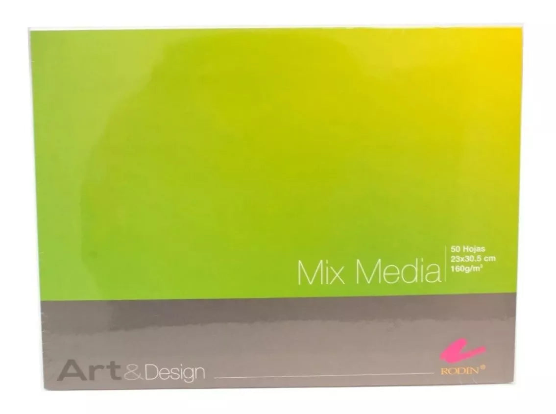 Block Mix Media Mixta 160 Grs Rodin 25 X 30.5 Cms 50 Hojas