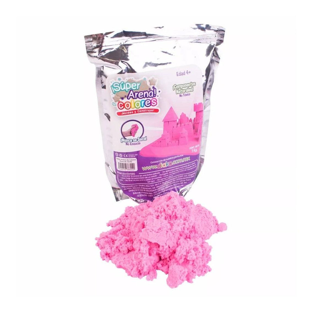 Super Arena Cinética 1 Kg Moldeable Color Rosa